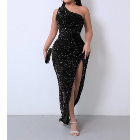 Dresses | Luxe One Shoulder Wrap Party Dress Bridesmaid Prom Wedding ...